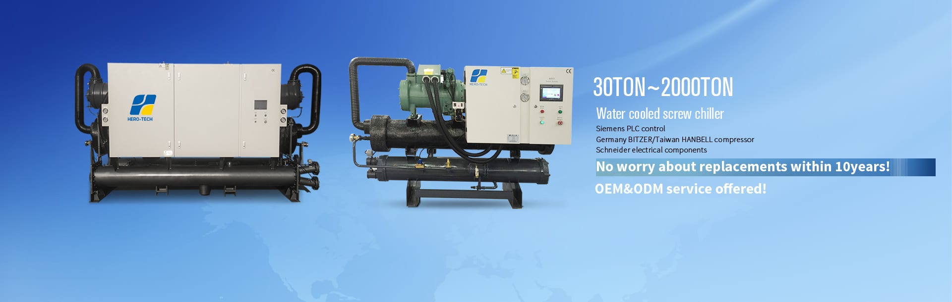 Air Cooled Industrial Chiller, Water Cooled Industrial Chiller - Hero-Tech